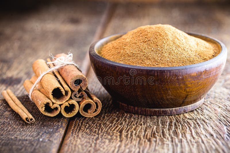 Ground Cinnamon and Ground Cinnamon, with a Spot Focus. Macro ...