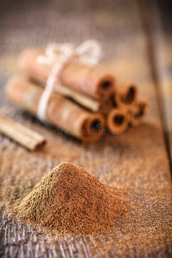 Ground Cinnamon and Ground Cinnamon, with a Spot Focus.powdered ...