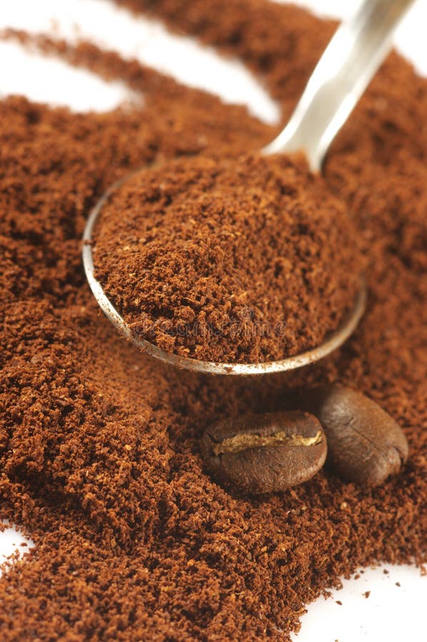 Ground Coffee in Measuring Cup Stock Photo - Image of background ...
