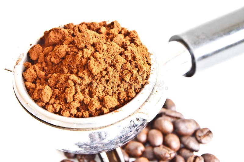 Ground Coffee in Filter Holder Stock Image - Image of cuppa, holder ...