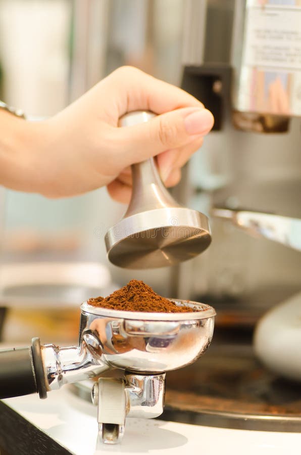 Ground Coffee in the Grouphead Stock Image - Image of arabica, coffee ...