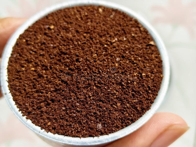 Ground Coffee in Moka Pot Basket Stock Photo - Image of drinks, coffee ...