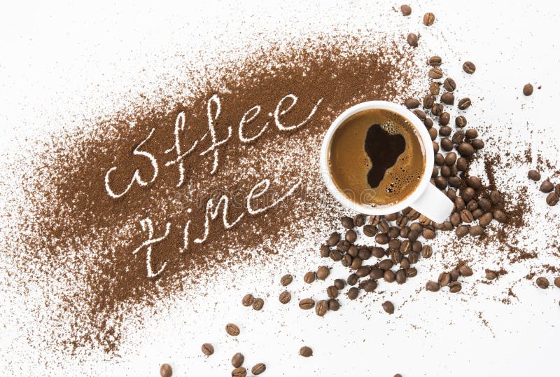 Ground Coffee Paint and Cup Stock Photo - Image of drink, coffee: 52803936