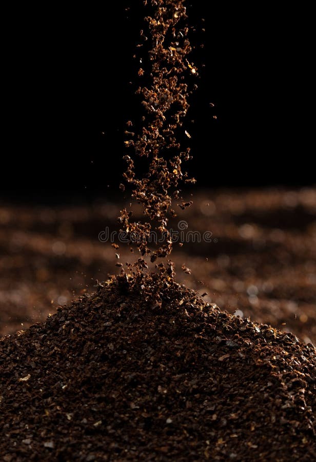 Ground Coffee Roasted Powder Dust Fly Explosion, Coffee Crushed Ground ...