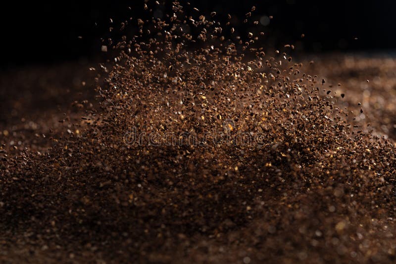 Ground Coffee Roasted Powder Dust Fly Explosion, Coffee Crushed Ground ...