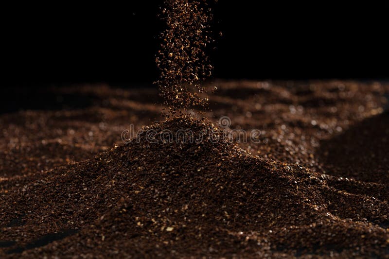 Ground Coffee Roasted Powder Dust Fly Explosion, Coffee Crushed Ground ...