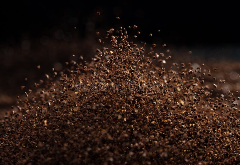 Ground Coffee Roasted Powder Dust Fly Explosion, Coffee Crushed Ground ...