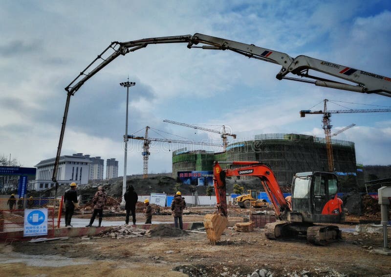 Ground Construction Site View Editorial Photography - Image of large ...