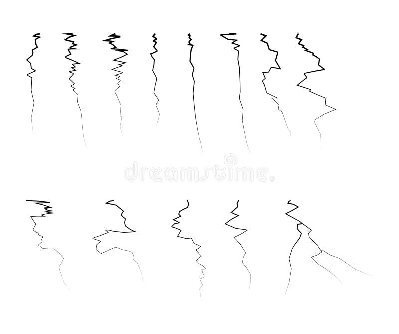 Ground Cracks. Earth Vertical Splits Stock Vector - Illustration of ...