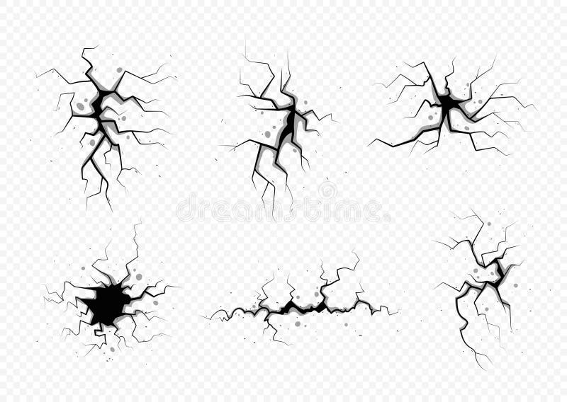 Ground cracks set stock vector. Illustration of surface - 276084163