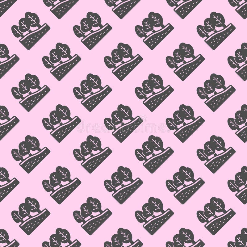 Ground Cut and Trees Solid Seamless Pattern, Construction Theme. Vector ...