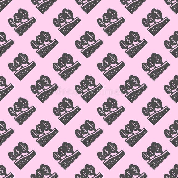 Ground Cut and Trees Solid Seamless Pattern, Construction Theme. Vector ...