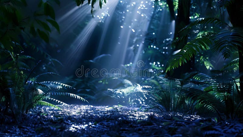 The Ground is Dappled with Patches of Light and Shadow As the Moonbeams ...