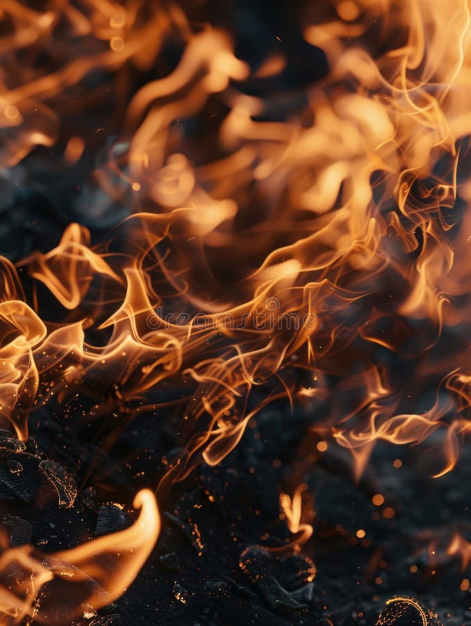 Ground Fire Close Up stock image. Image of warmth, sparks - 376129977