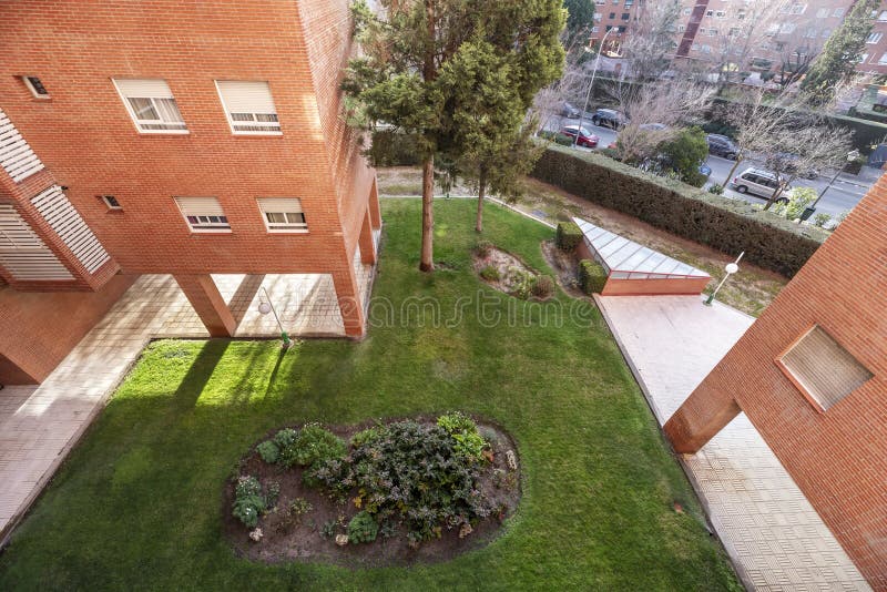Ground Floor of a Building with Landscaped Common Areas Stock Image ...