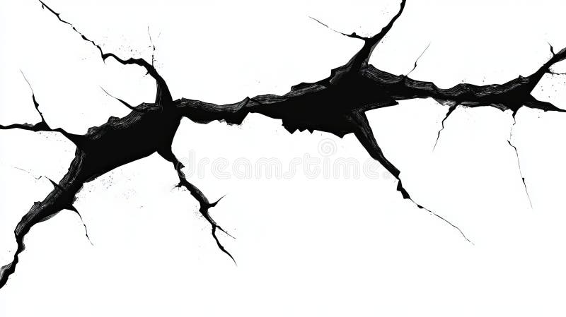 The Ground Floor Features a Prominent Black Crack, Representing a Split ...