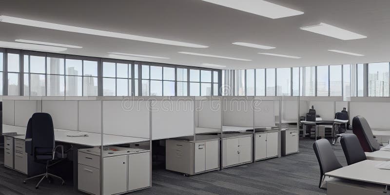 Ground Floor Hall of Office Building, Generative AI Illustration. Stock ...