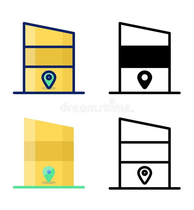 Ground Floor, Pointer and Location Icons. Stock Vector - Illustration ...
