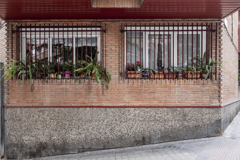 Ground Floor of a Residential Building with Bars on the Windows Stock ...