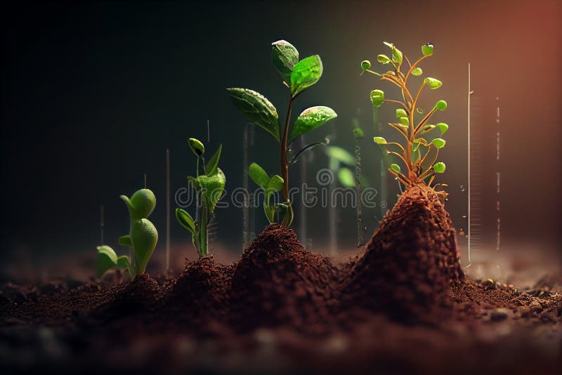 Ground Forming a Graph with Different Stages of Growth.generative Ai ...