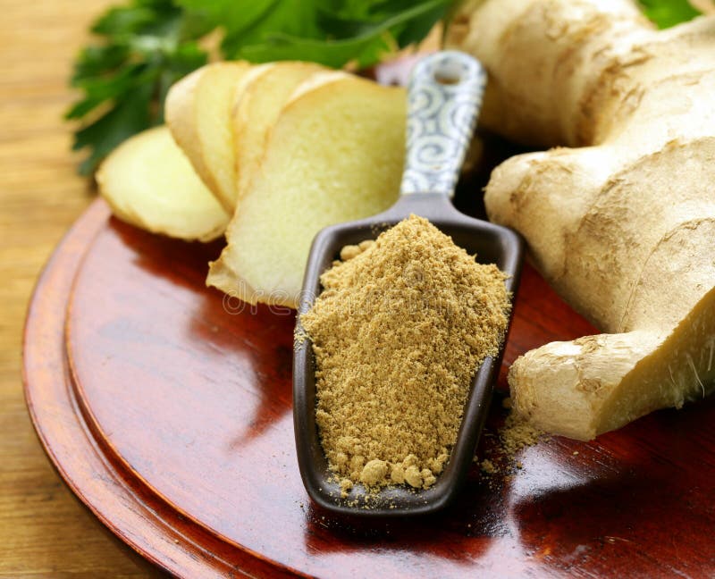 Ground and Fresh Ginger Oriental Spice Stock Image - Image of chinese ...