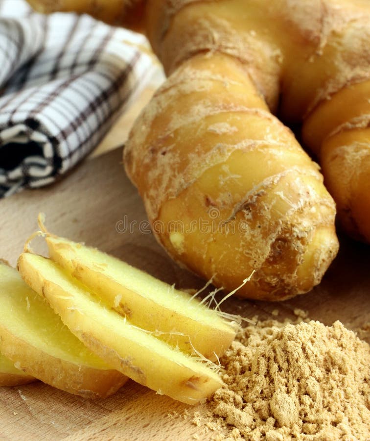Ground and Fresh Ginger Spices Stock Image - Image of seasoning ...