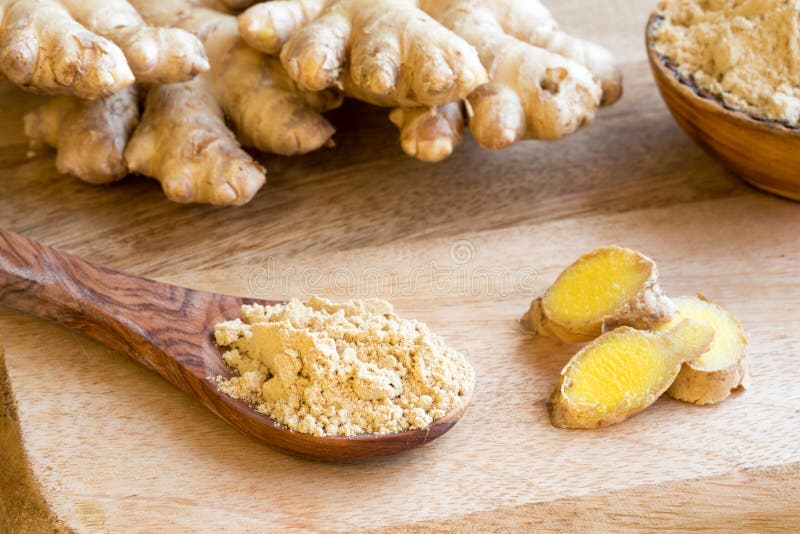 Ground and Fresh Ginger on a Table Stock Image - Image of ground, root ...