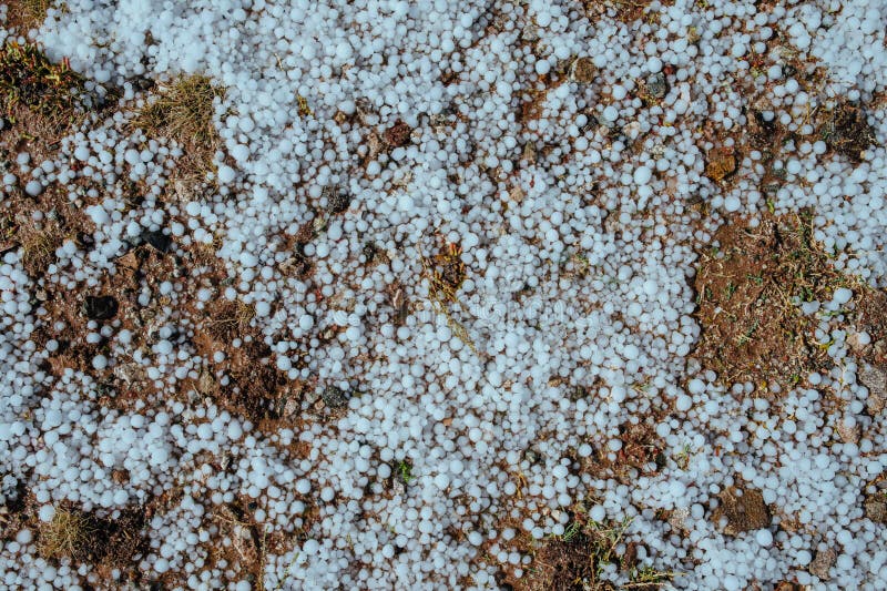 Ground after Heavy Hailstorm Stock Image - Image of background, closeup ...