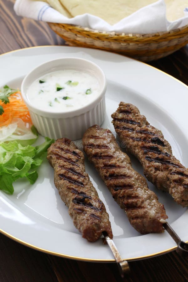 Ground lamb kebabs stock image. Image of middle, lunch - 33368699