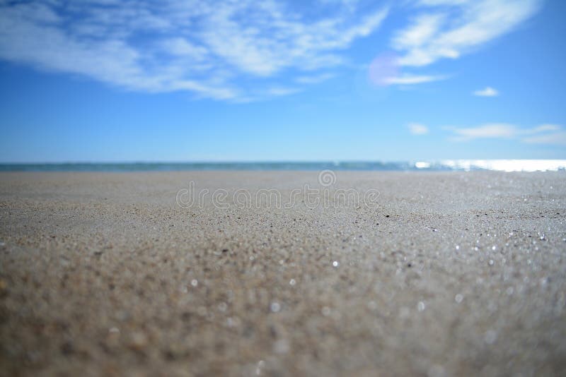 Ground Level Horizon on the Beach Stock Image - Image of clouds, scene ...