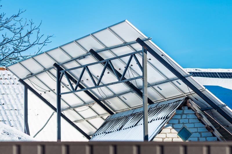 A Close-up of Solar Panels Installed on Rooftops Shows the Move Toward ...