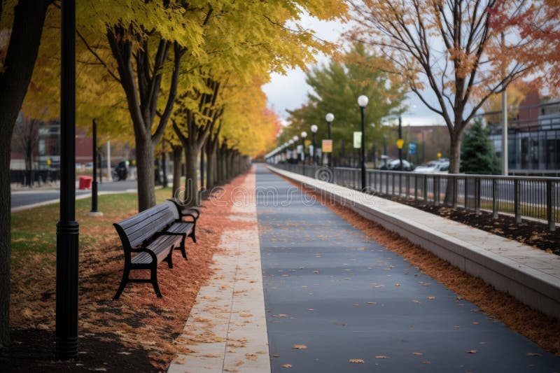 Ground Level Shot of Pedestrian-only Pathway Stock Photo - Image of ...