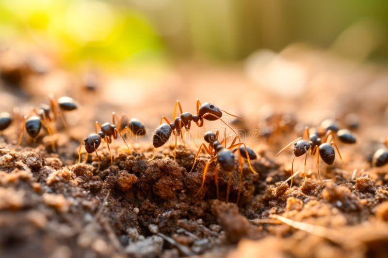 A Ground Level View of Ant Colony Stock Illustration - Illustration of ...