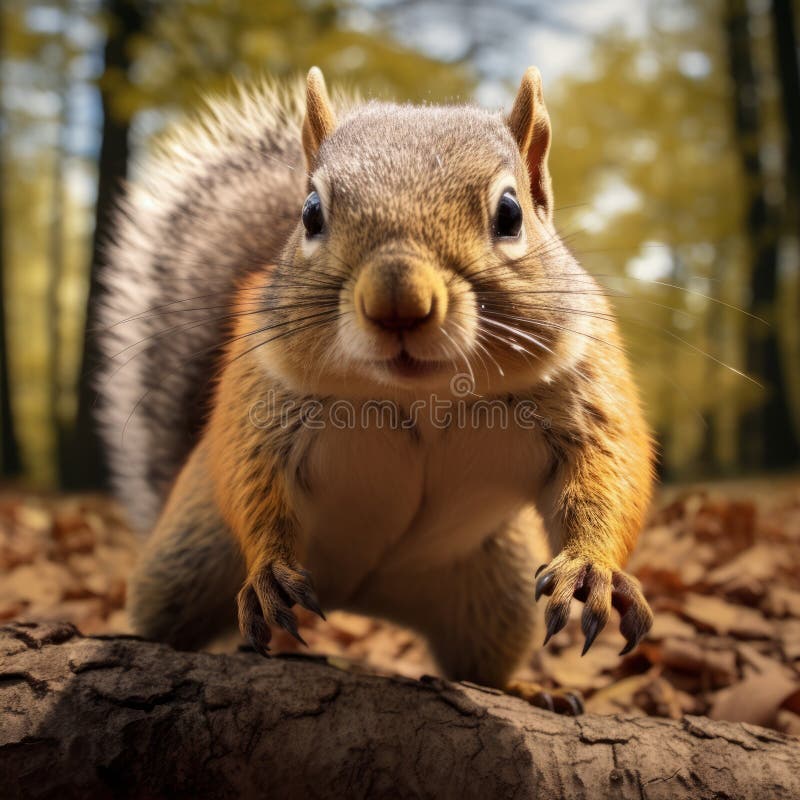 Realistic 3d Squirrel with Hyper-detailed Rendering and Golden Light ...