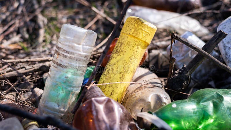 Ground Littered with Plastic Bottles Stock Image - Image of dump ...