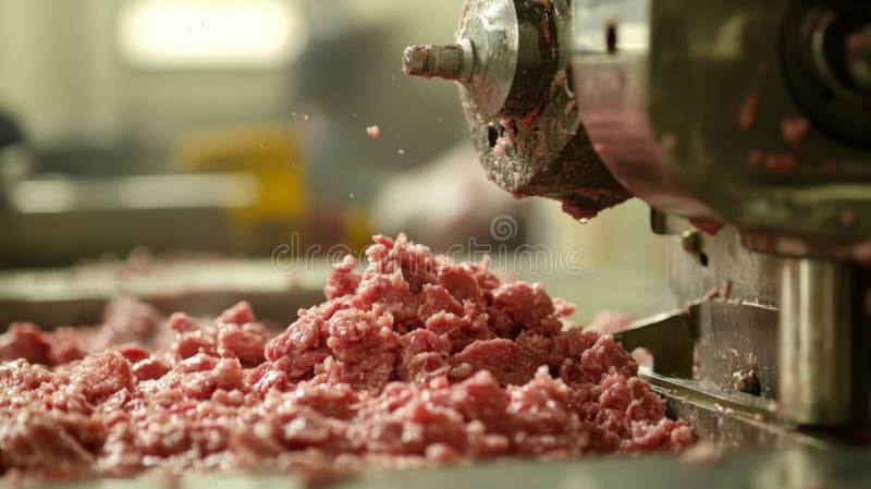 Ground Meat Emerging from Industrial Meat Grinder Stock Illustration ...