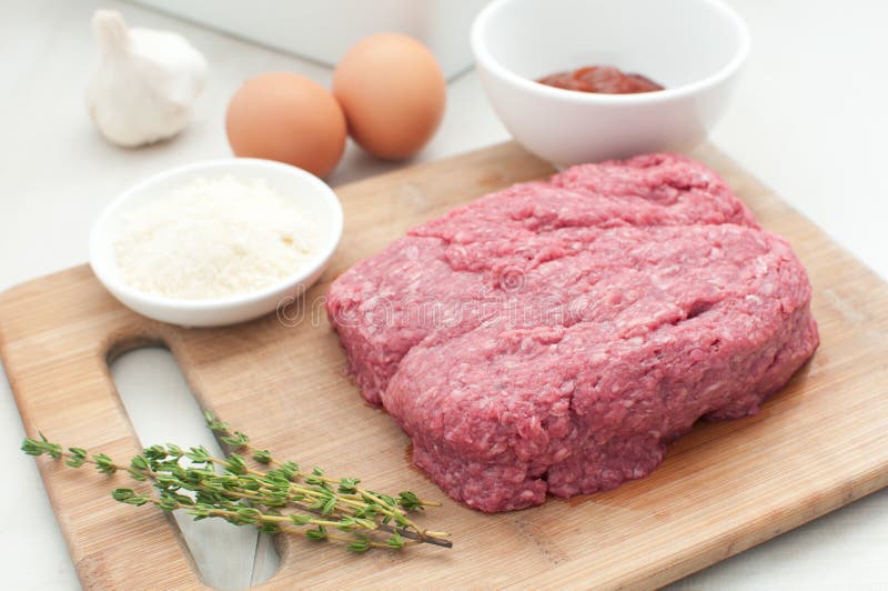 Ground meat or minces meat stock image. Image of feed - 243492975