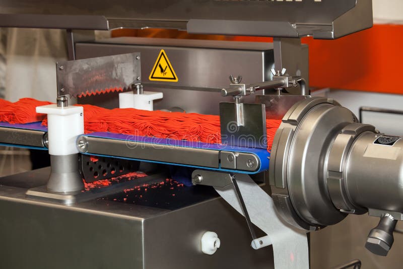 Raw meat production stock photo. Image of line, machine - 82855762