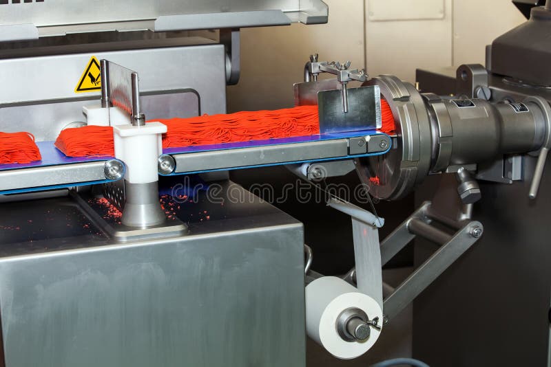 Ground Meat Production Line Stock Photo - Image of vacuum, production ...