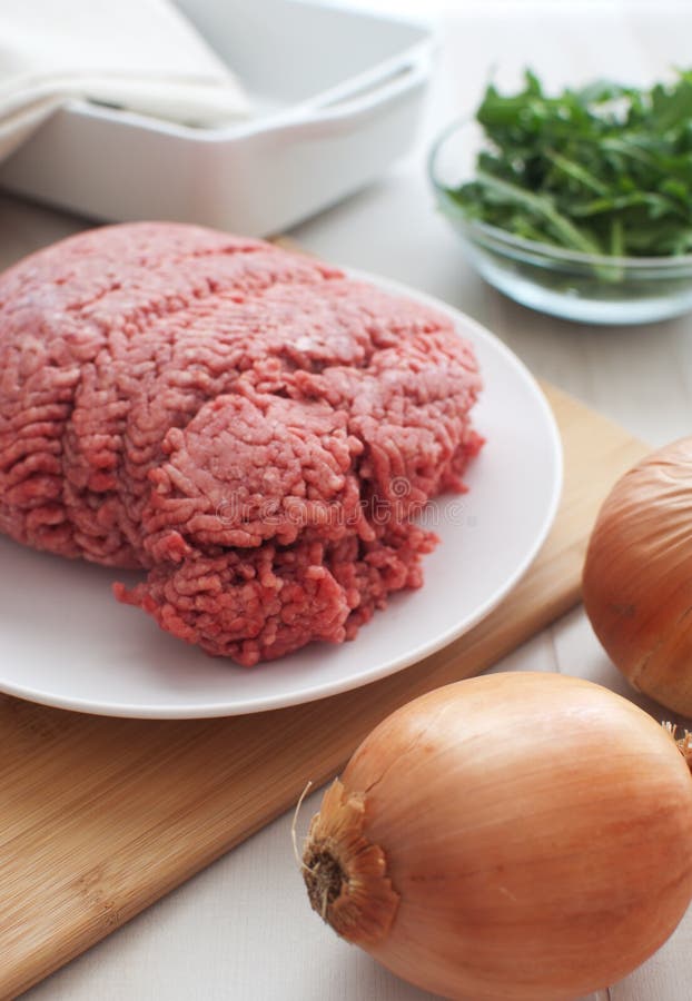 Ground Meat and Meatballs Raw Uncooked Stock Photo - Image of ...
