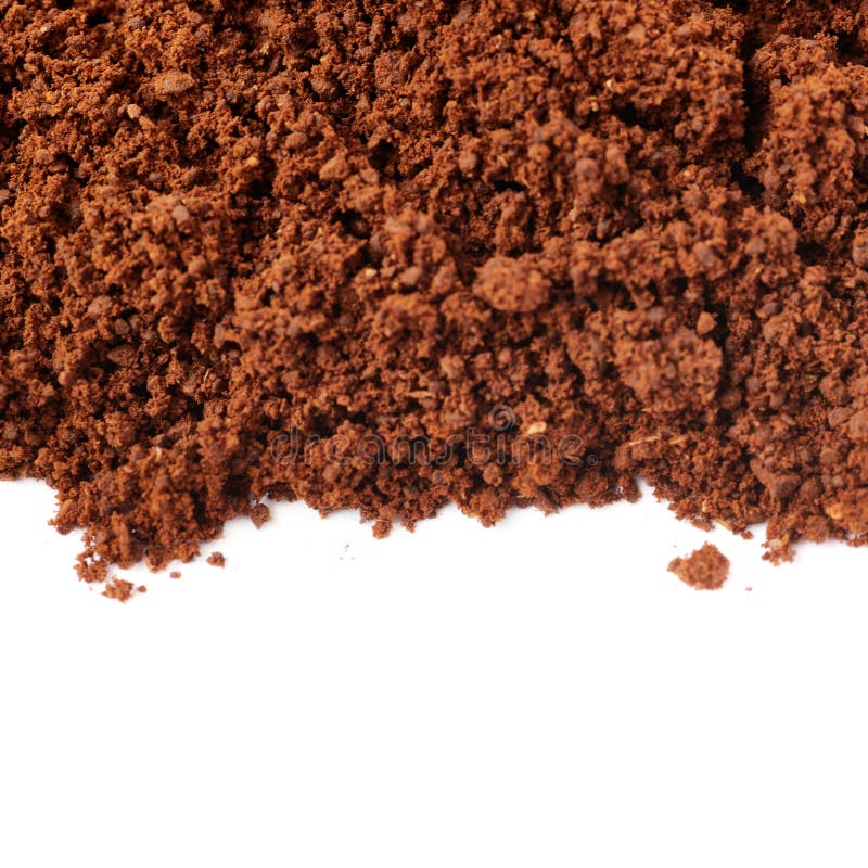 Ground Milled Coffee Powder Isolated Over White Background Stock Photo ...