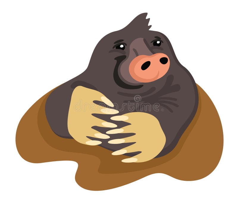 Ground Mole Cute Cartoon Vector Isolated Stock Vector - Illustration of ...