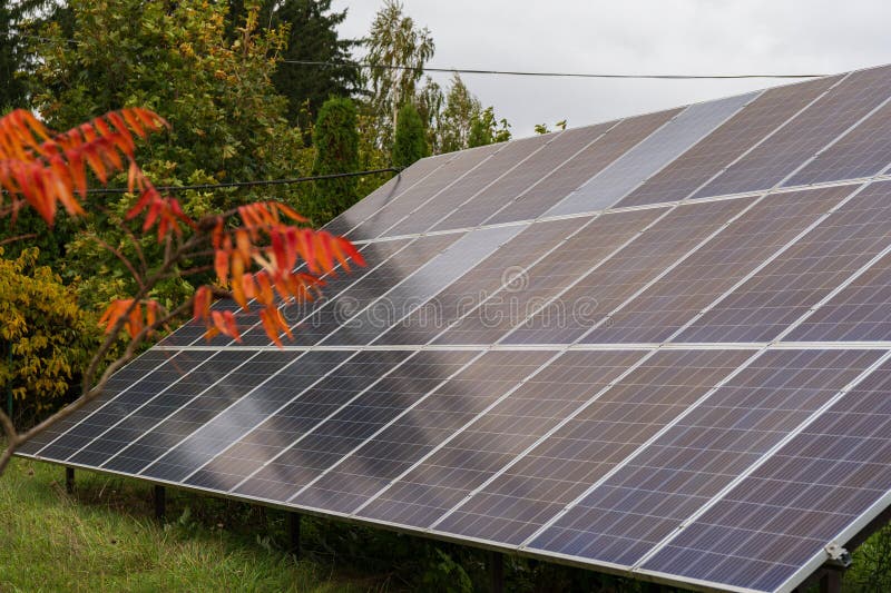 A Ground-mounted Solar Panel System Captures the Sun S Rays in a ...