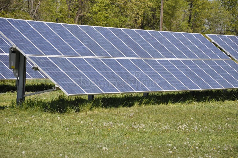 Ground Mounted Solar Panels Stock Image - Image of residential, ground ...