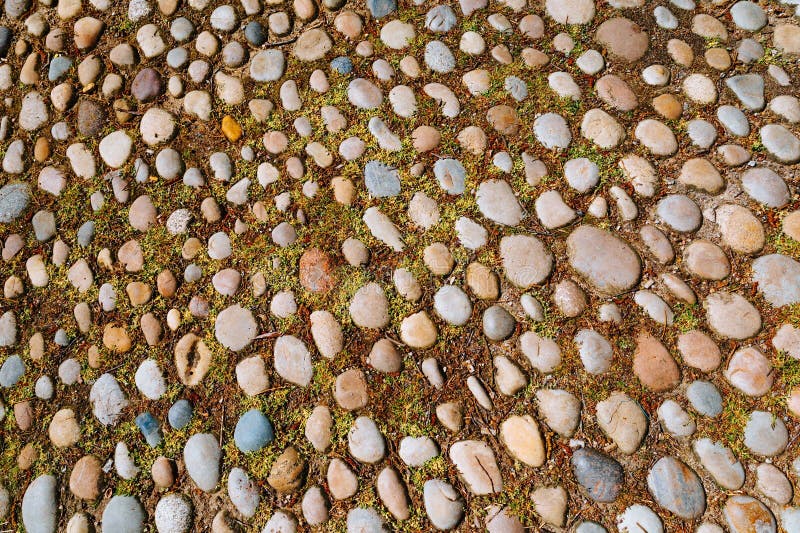Ground with Multiple Colorful Stones Creating a Decorative Pattern ...