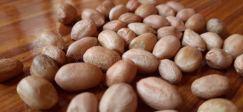 Ground Nuts Seeds Isolated on Table Stock Image - Image of table, snack ...