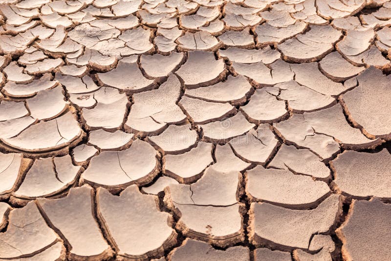 Dry, Parched, Cracked Earth Textures In A River Bed Seen From Above On ...