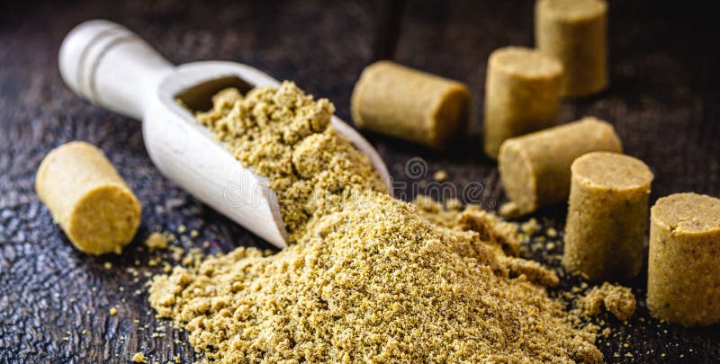 Ground Peanut Powder, on a Rustic Table, Called Brazilian PaÃ§oca Stock ...