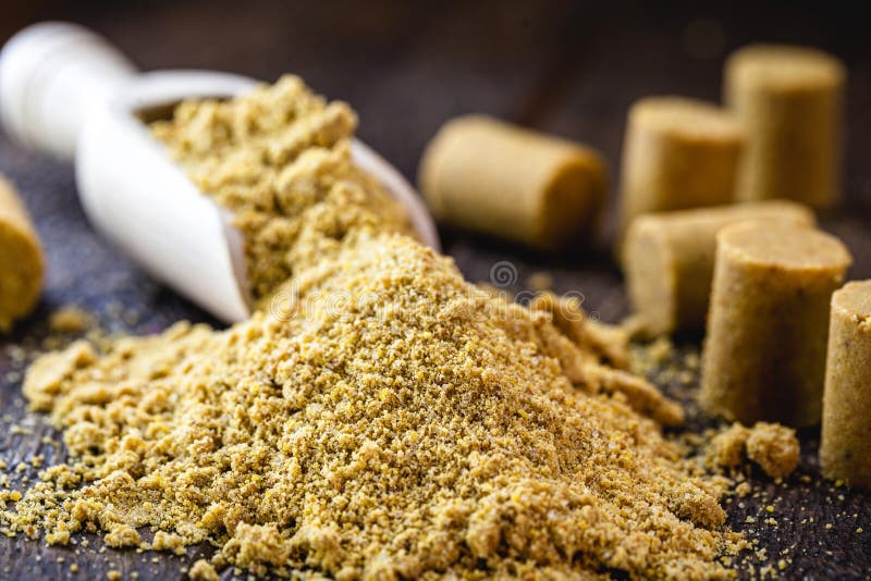 Ground Peanut Powder, on a Rustic Table, Called Brazilian PaÃ§oca Stock ...