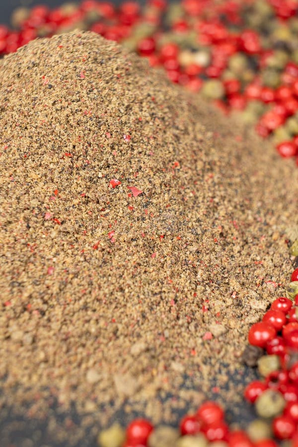 Ground Pepper, a Mixture of Red, Green, White and Black Pepper. Stock ...